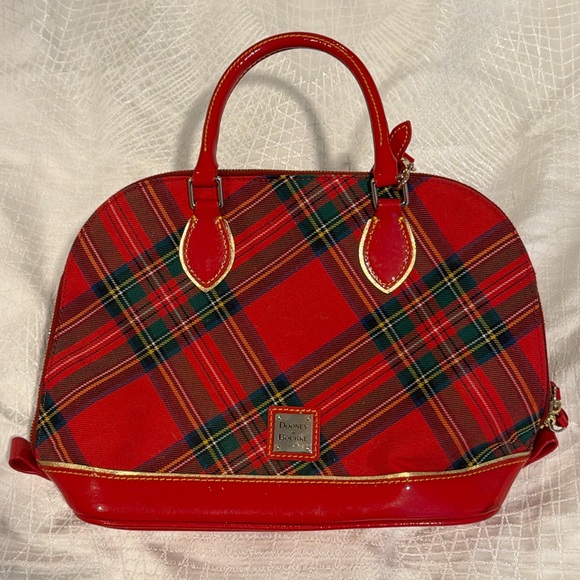 Dooney & Bourke | Bags | Dooney Bourke Red And Green Plaid Satchel ...